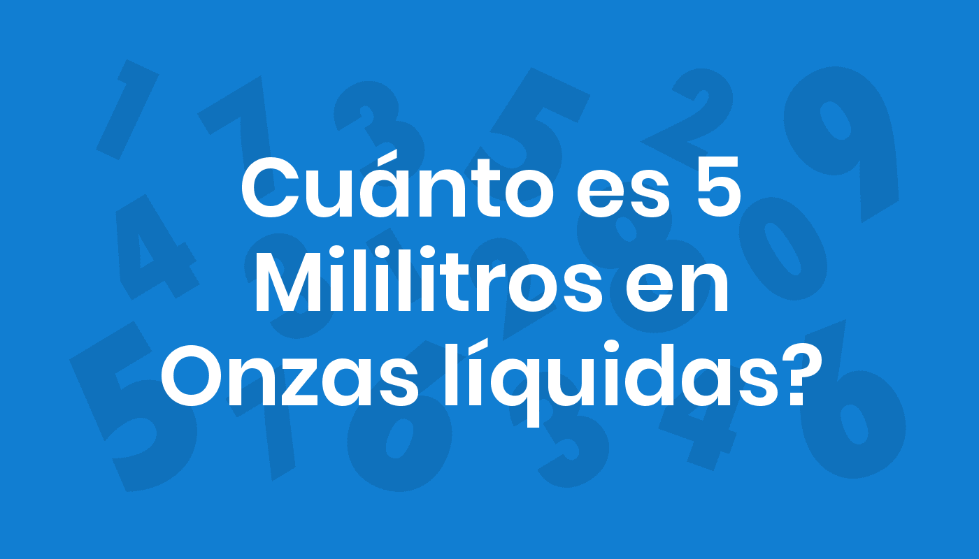 Cuánto es 5 Mililitros en Onzas líquidas?